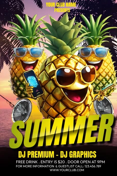 Copy of Black Maximalist Summer Party Yellow Poster | PosterMyWall