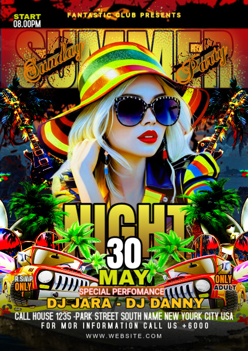 Copy of Black Maximalist Summer Sunday Night Party A3 | PosterMyWall