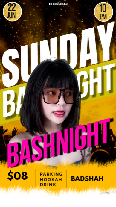 Black Maximalist Sunday Bashnight Night Club Template | PosterMyWall