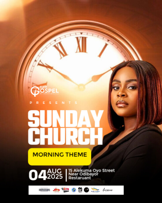 Black Maximalist Sunday Church Flyer Instagram Portrait Template ...