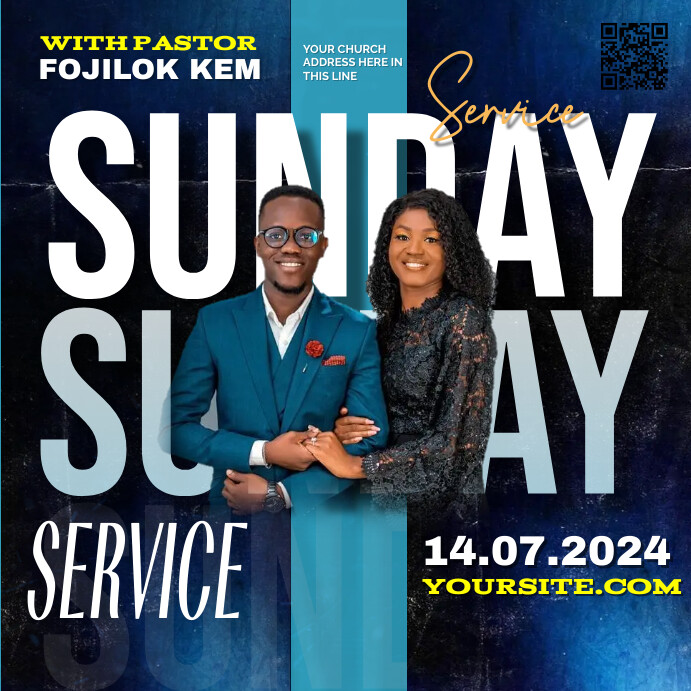 Black Maximalist Sunday Church Service Insta Template | PosterMyWall