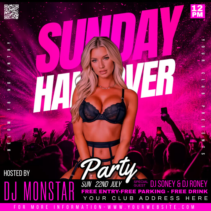 Copy of Black Maximalist Sunday Night Hangover Party | PosterMyWall