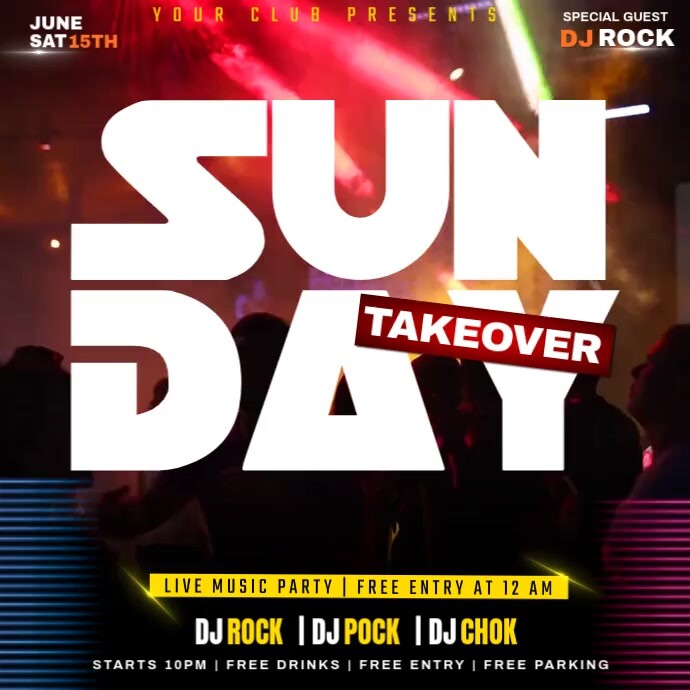 Black Maximalist Sunday Night Instagram Post Template | PosterMyWall