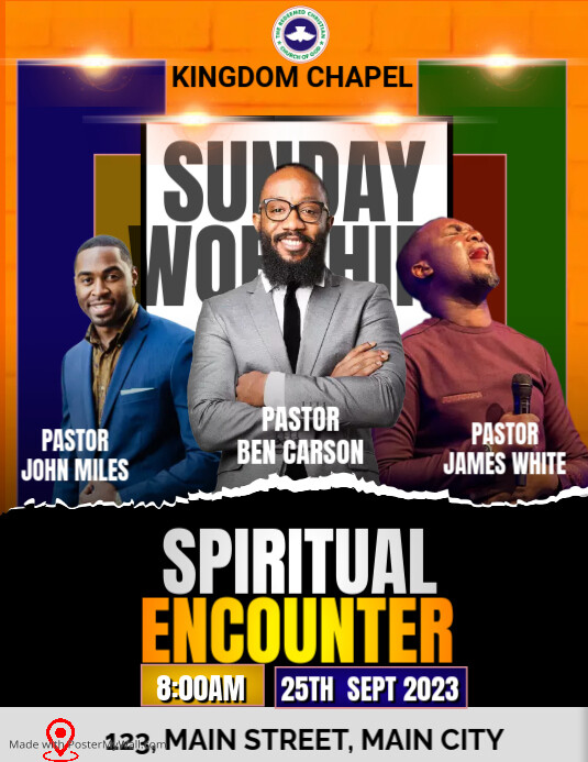 Black Maximalist Sunday Service Flyer (us Letter) Template | PosterMyWall