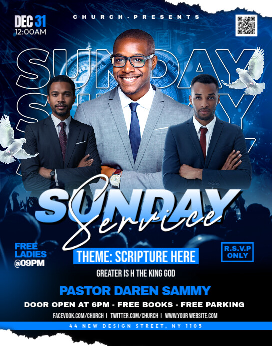 Copy of Black Maximalist Sunday Service Flyer Poster/wallboard ...