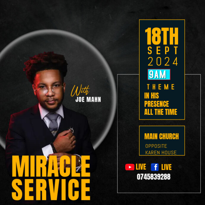 Black Maximalist Sunday Service Instagram Post Template | PosterMyWall