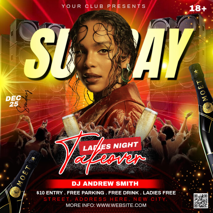 Black Maximalist Sunday Takeover Instagram Post Template | PosterMyWall