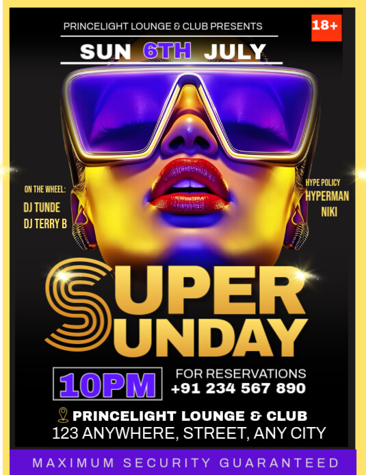 Black Maximalist Super Sunday Flyer (us Letter) Template | PosterMyWall