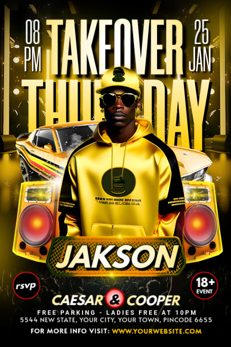 Black Maximalist Takeover Thursday Party Poster Template | PosterMyWall