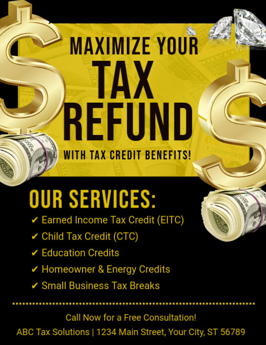 Copy of Black Maximalist Tax Refund Flyer (us Letter) | PosterMyWall