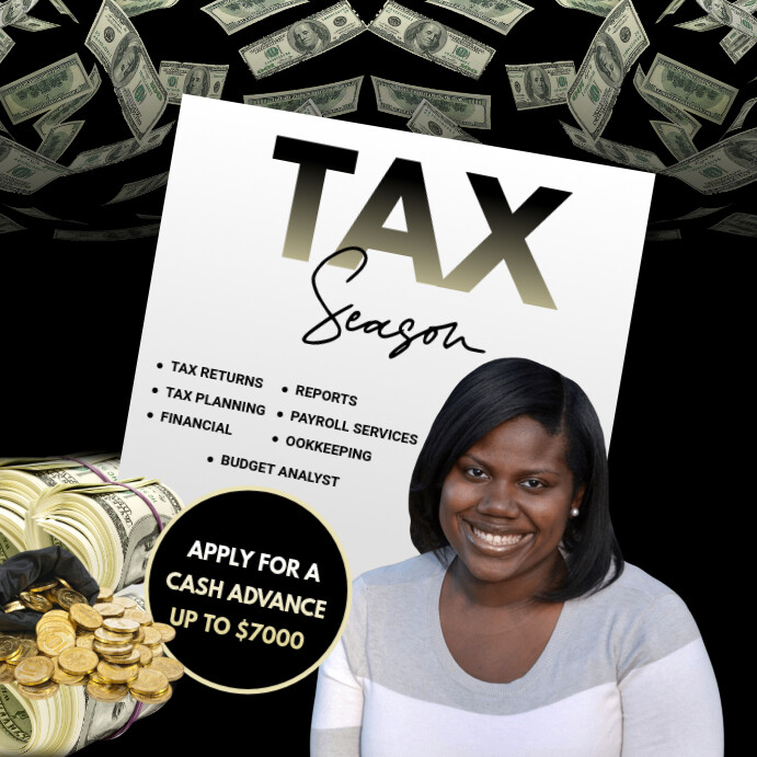 Black Maximalist Tax Season Instagram Post Template | PosterMyWall