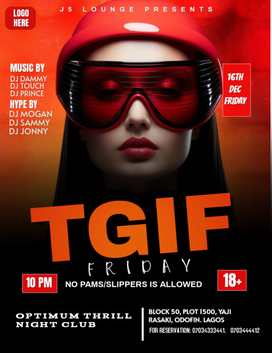 Black Maximalist Tgif Club Design Flyer (us Letter) Template | PosterMyWall