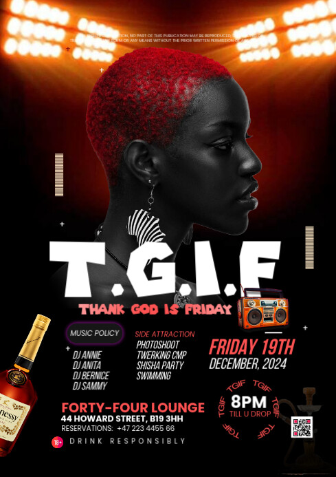 Copy of Black Maximalist Tgif Party Design A4 | PosterMyWall