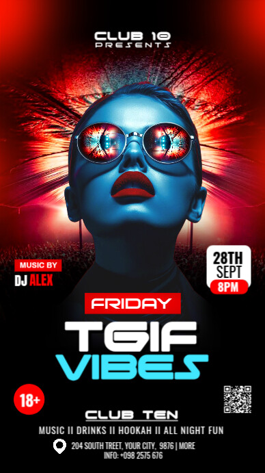 Black Maximalist Tgif Vibes Flyer Instagram Story Template | PosterMyWall