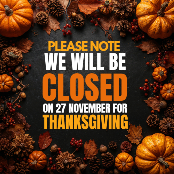 Black Maximalist Thanksgiving Closure Instagram Post Template ...