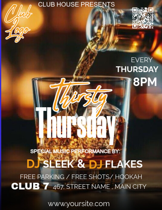 Black Maximalist Thirsty Thursday Flyer (us Letter) Template | PosterMyWall