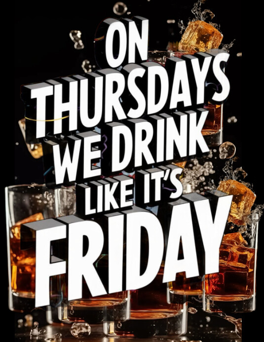 Black Maximalist Thirsty Thursday Hype Flyer (us Letter) Template ...