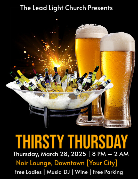 Plantilla de Black Maximalist Thirsty Thursday Instagram | PosterMyWall