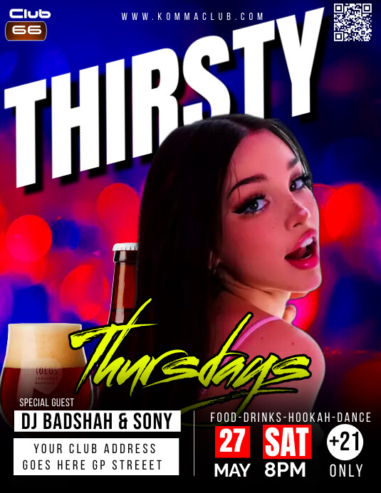 Plantilla de Black Maximalist Thirsty Thursday Night Party | PosterMyWall