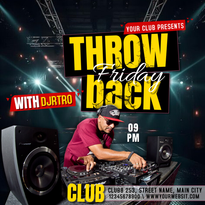 Black Maximalist Throw Back Friday Party Inst Template | PosterMyWall