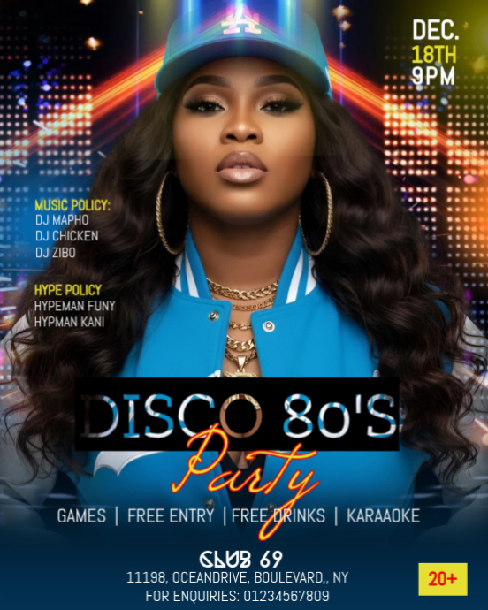 Plantilla de Black Maximalist Throwback Party Instagram Portrait ...