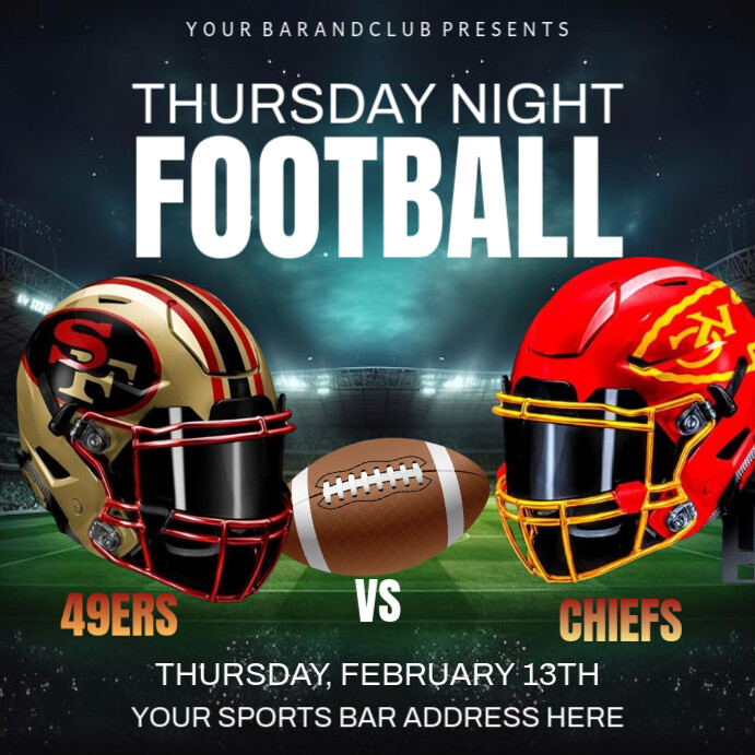 Copy of Black Maximalist Thursday Football Night Game Instagram Post ...