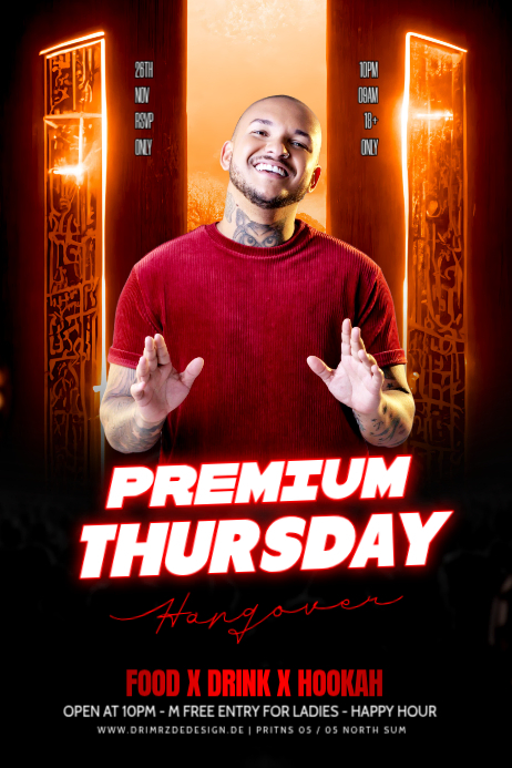 Black Maximalist Thursday Night Party Banner 4' × 6' Template ...