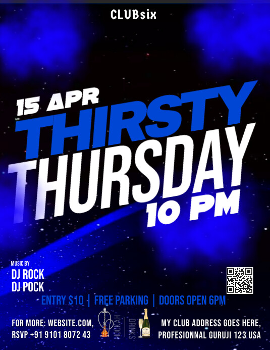 Black Maximalist Thursday Night Party Flyer ( Template | PosterMyWall