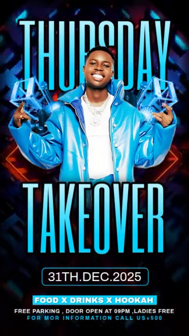 Black Maximalist Thursday Takeover Party Digital Display (9:16 ...