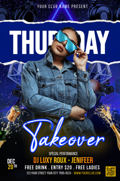 Black Maximalist Thursday Takeover Poster Templat | PosterMyWall