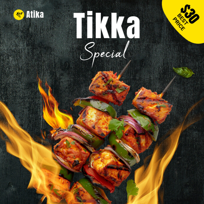 Black Maximalist Tikka Poster Template Instagram Post | PosterMyWall