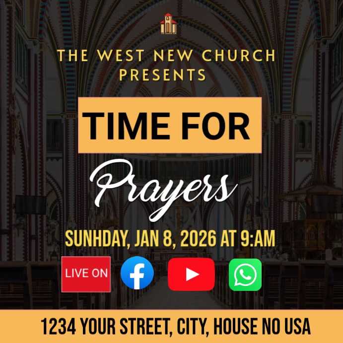 Black Maximalist Time For Prayers Instagram Post Template | PosterMyWall