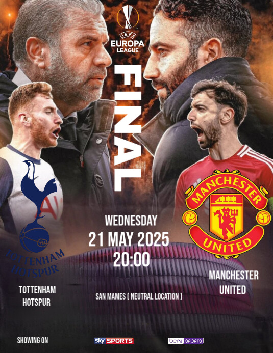 Copy of Black Maximalist Tottenham Hotspur Vs Manchester United Europa League Final Flyer (us ...