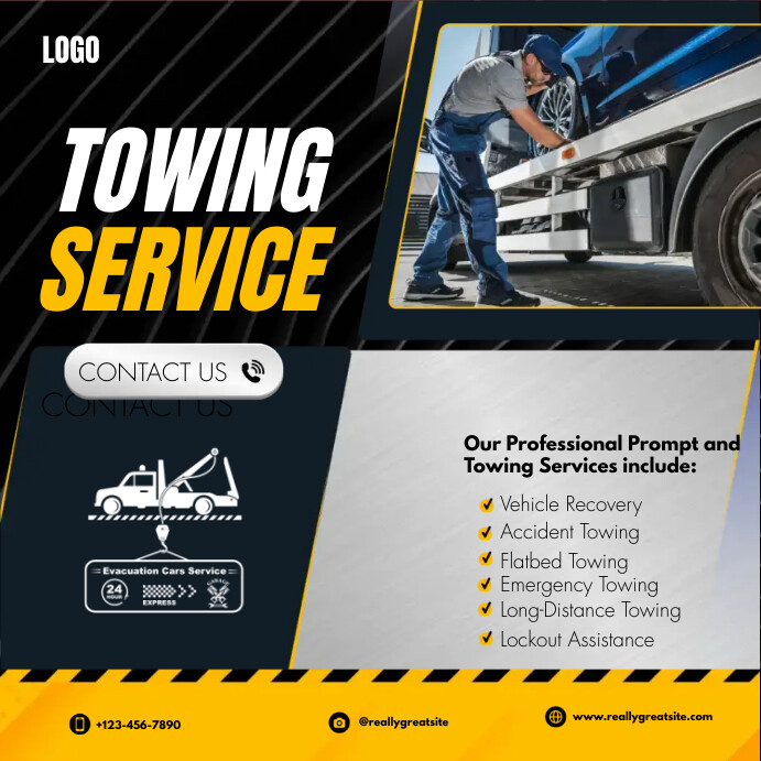 Copy of Black Maximalist Towing Services Flyers Insta | PosterMyWall