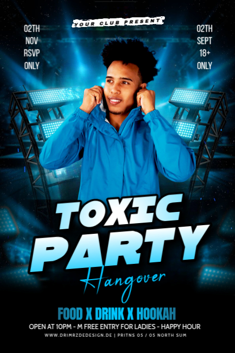 Copy of Black Maximalist Toxic Party Flyer Banner 4' × 6' | PosterMyWall