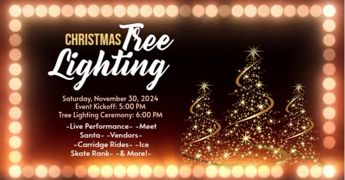 Black Maximalist Tree Lighting Facebook Shared Image Template ...