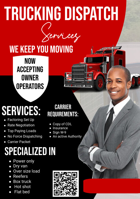 Black Maximalist Trucking Dispatch Flyers A4 Template | PosterMyWall