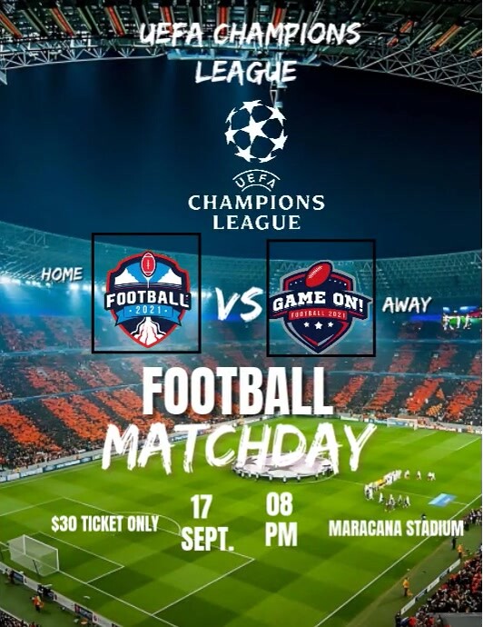 Black Maximalist Uefa Champions League Matchd Template | PosterMyWall