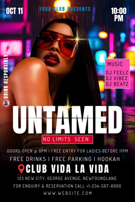 Copy of Black Maximalist Untamed Party Flyer Poster | PosterMyWall