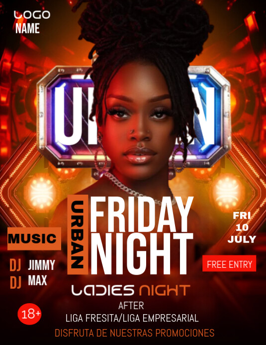 Black Maximalist Urban Friday Night Flyer (us Letter) Template | PosterMyWall