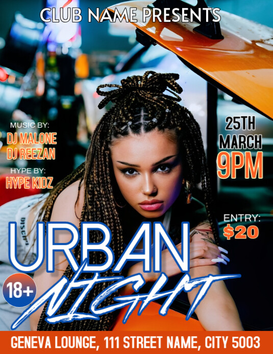 Black Maximalist Urban Night Party Flyer (us Letter) Template | PosterMyWall