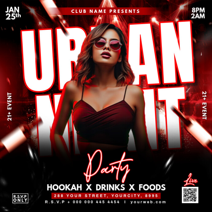 Plantilla de Black Maximalist Urban Night Party Flyer | PosterMyWall