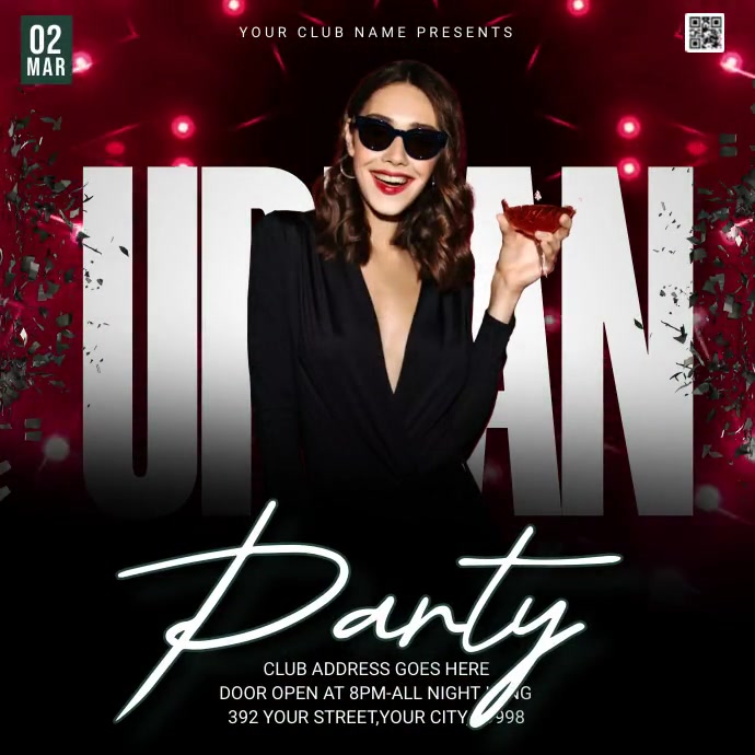 Black Maximalist Urban Party Instagram Post Templat | PosterMyWall