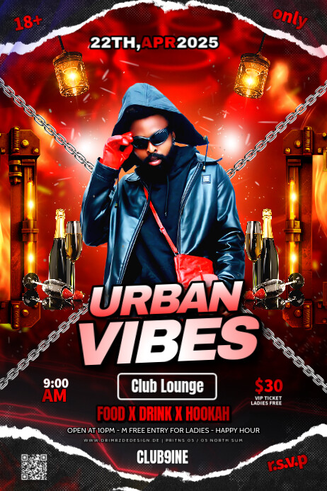 Black Maximalist Urban Vibe Party Poster Template | PosterMyWall