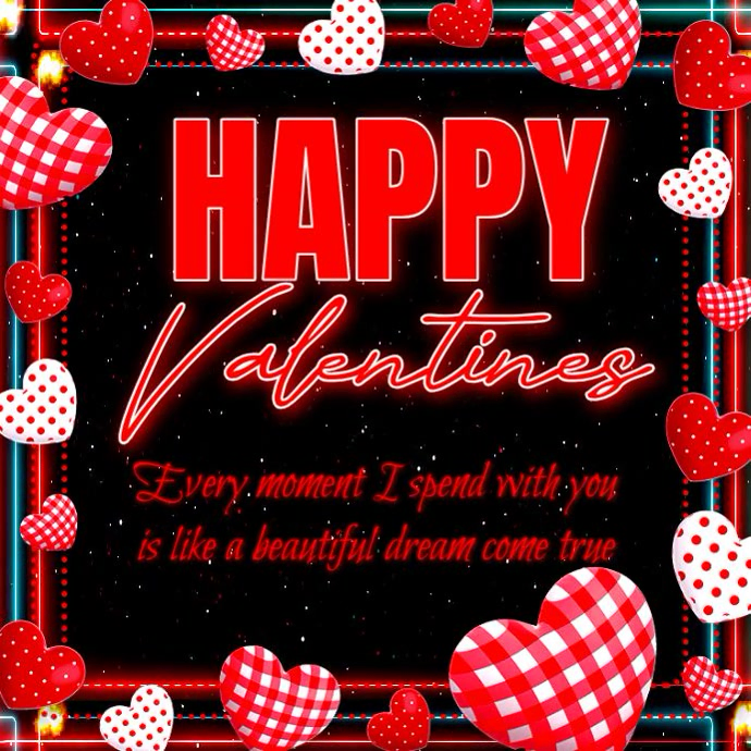 Black Maximalist Valentine's Day, Instagram Post Template | PosterMyWall