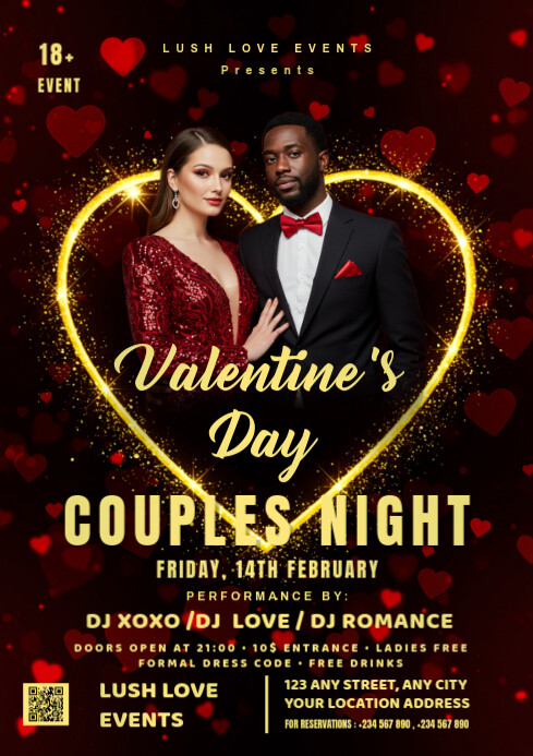 Copy of Black Maximalist Valentine Couples Night Party Flyer A4 ...