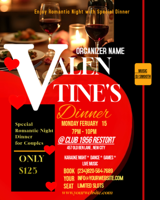 Plantilla de Black Maximalist Valentine Dinner Night Instagram Portrait ...