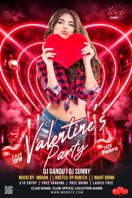 Black Maximalist Valentines Day Tumblr Graphic Template | PosterMyWall