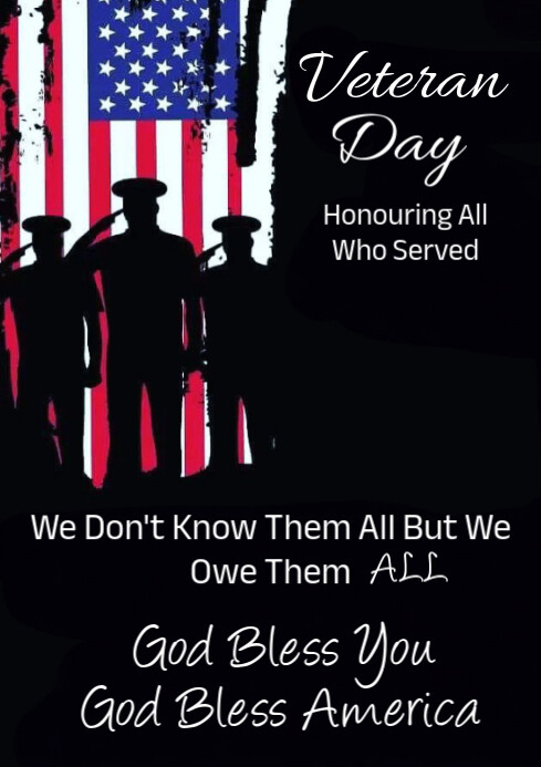 Black Maximalist Veteran Day A4 Template | PosterMyWall