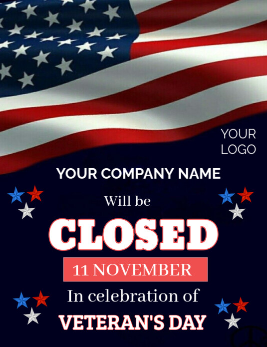 Plantilla de Black Maximalist Veterans Day Holiday Flyer (us Letter) | PosterMyWall